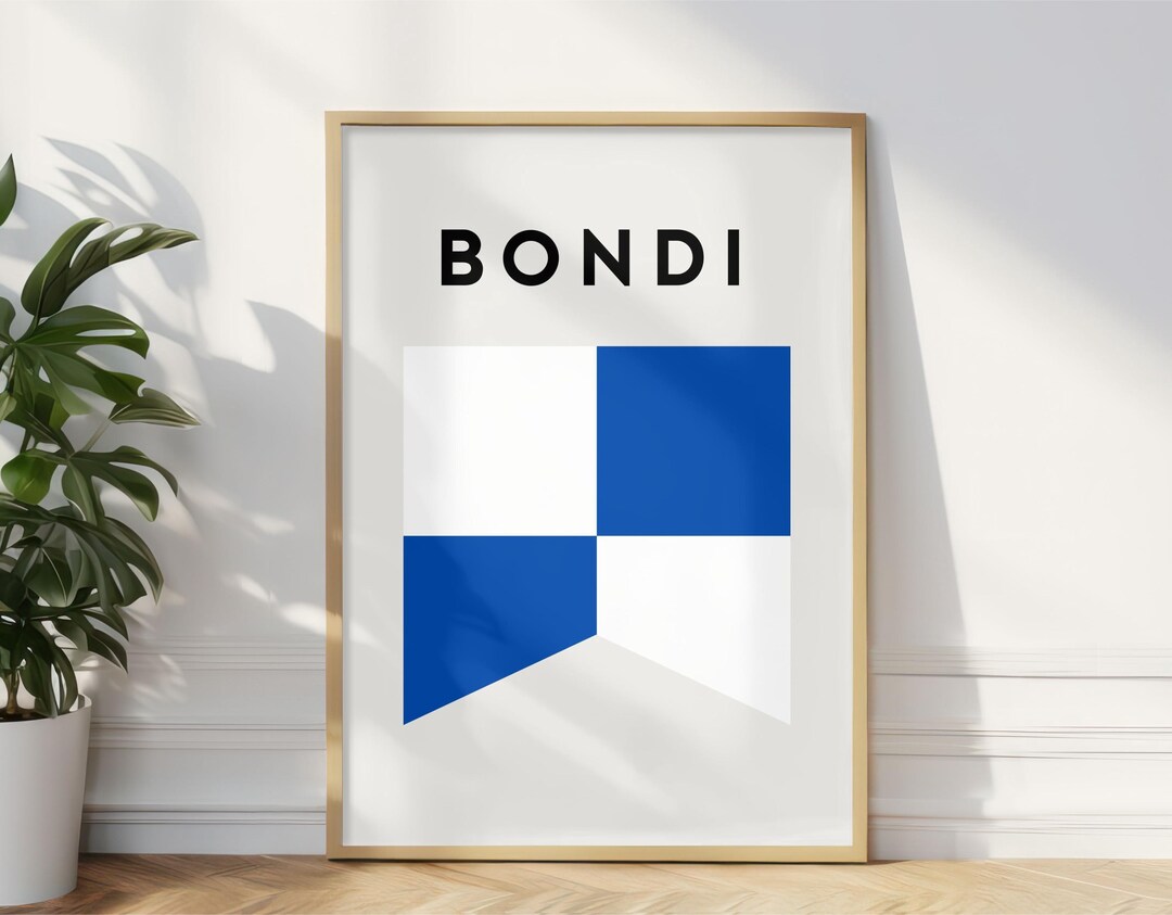 Bondi Beach Flag Print, Bondi Surf Flag, Beach Art Print Sydney - Etsy