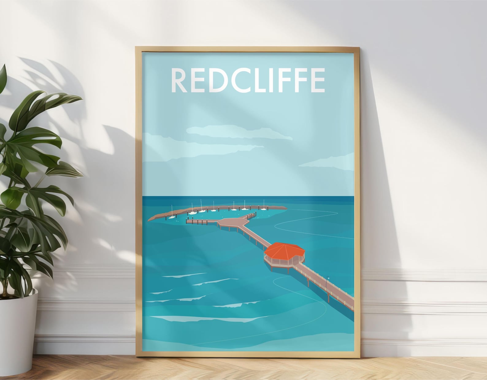 Redcliffe Jetty Brisbane Travel Print, Redcliffe Art Print Australia ...