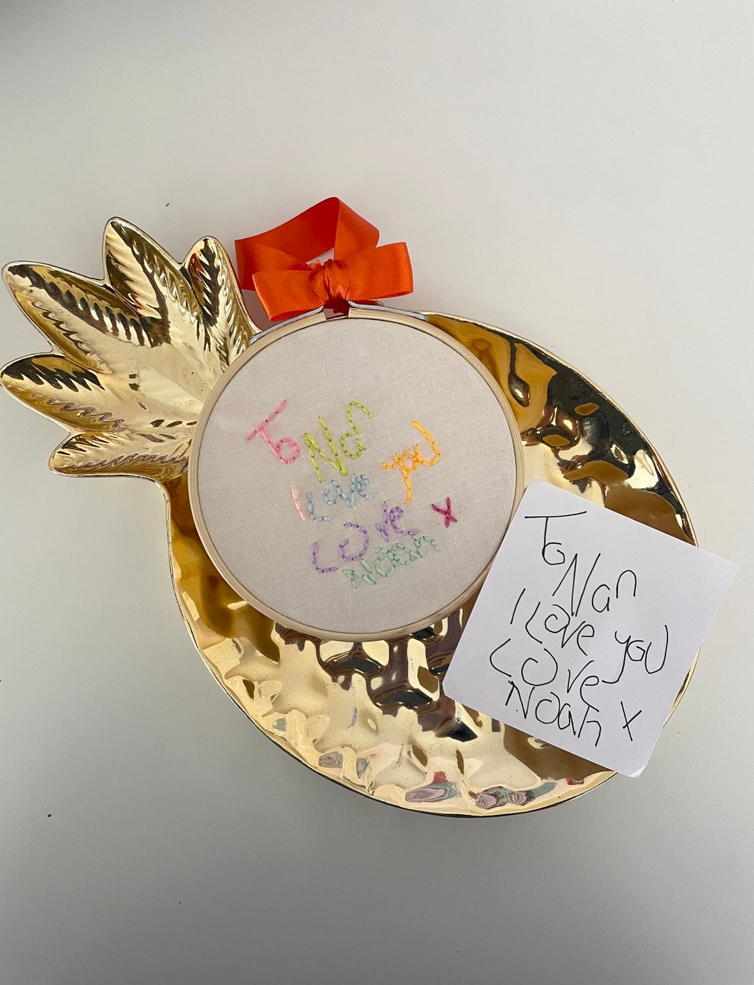 Personalised Handwriting Hand Embroidered Christmas Tree Decorations ...