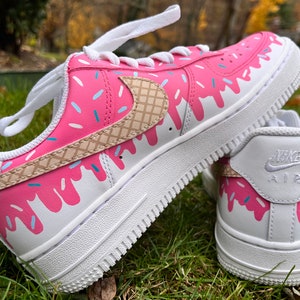 Hand-painted Ice Cream Drip Air Force 1s | Custom Sneakers - Etsy