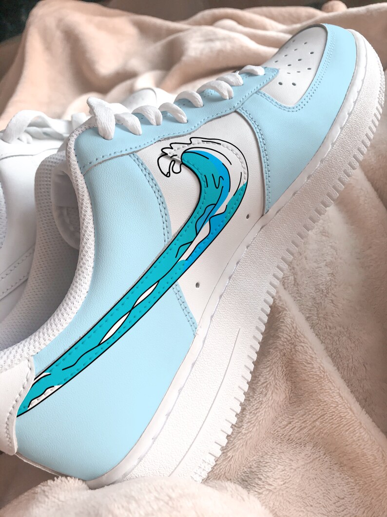 Beach Wave Custom Air Force 1s Custom Sneakers Custom Air - Etsy