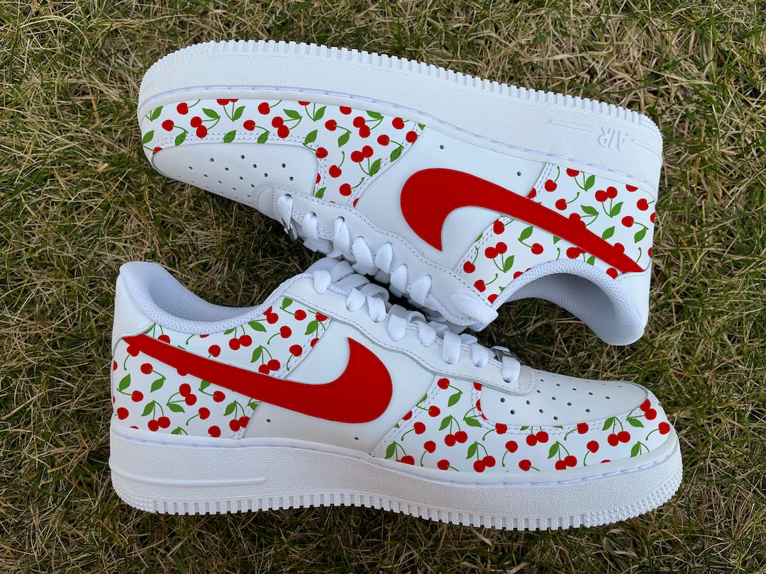 Cherry Air Force 1s | Hand-painted Custom Sneakers - Etsy