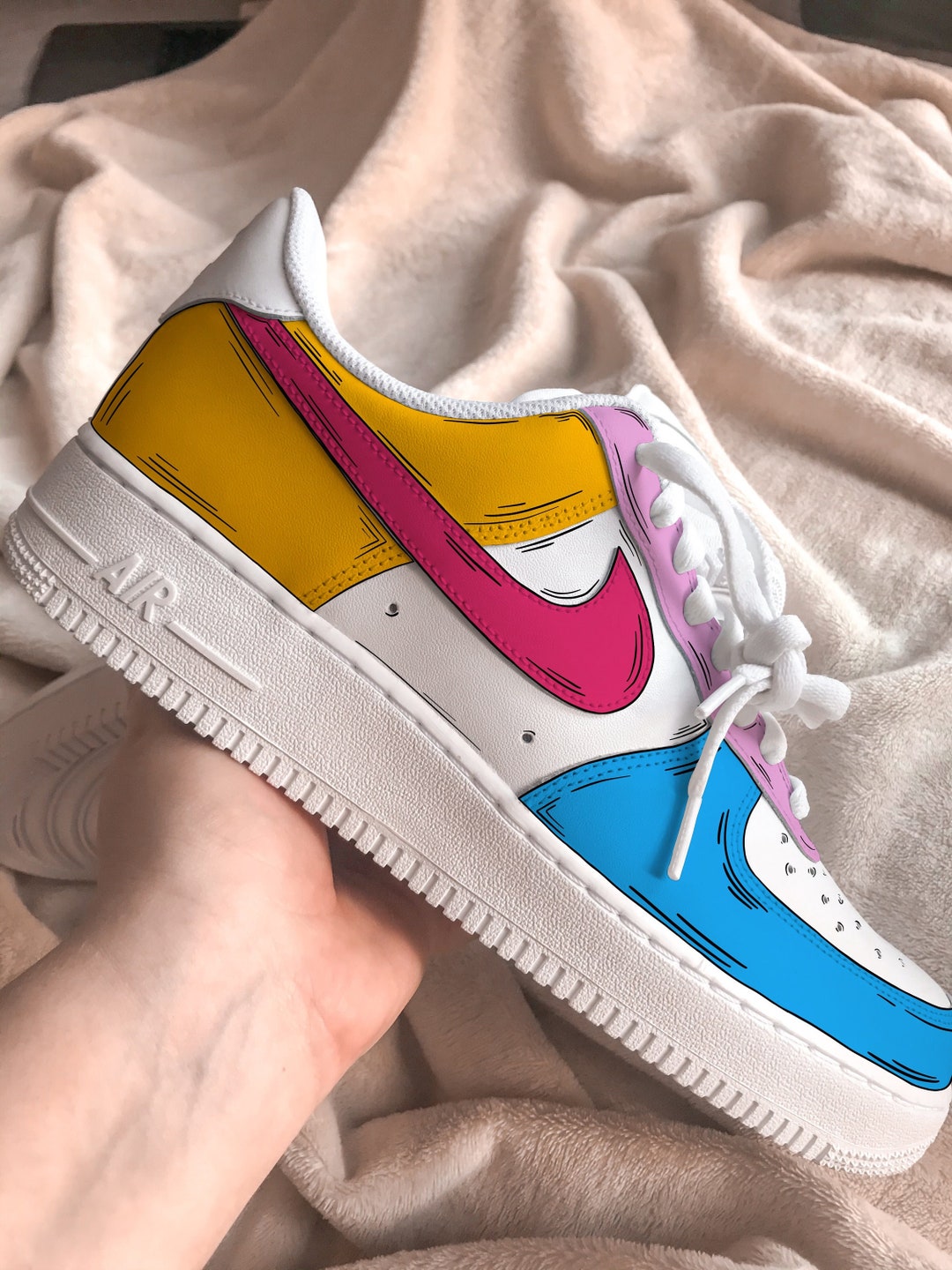 Cartoon Custom Air Force 1s | Cartoon Custom Sneakers | Custom Air ...