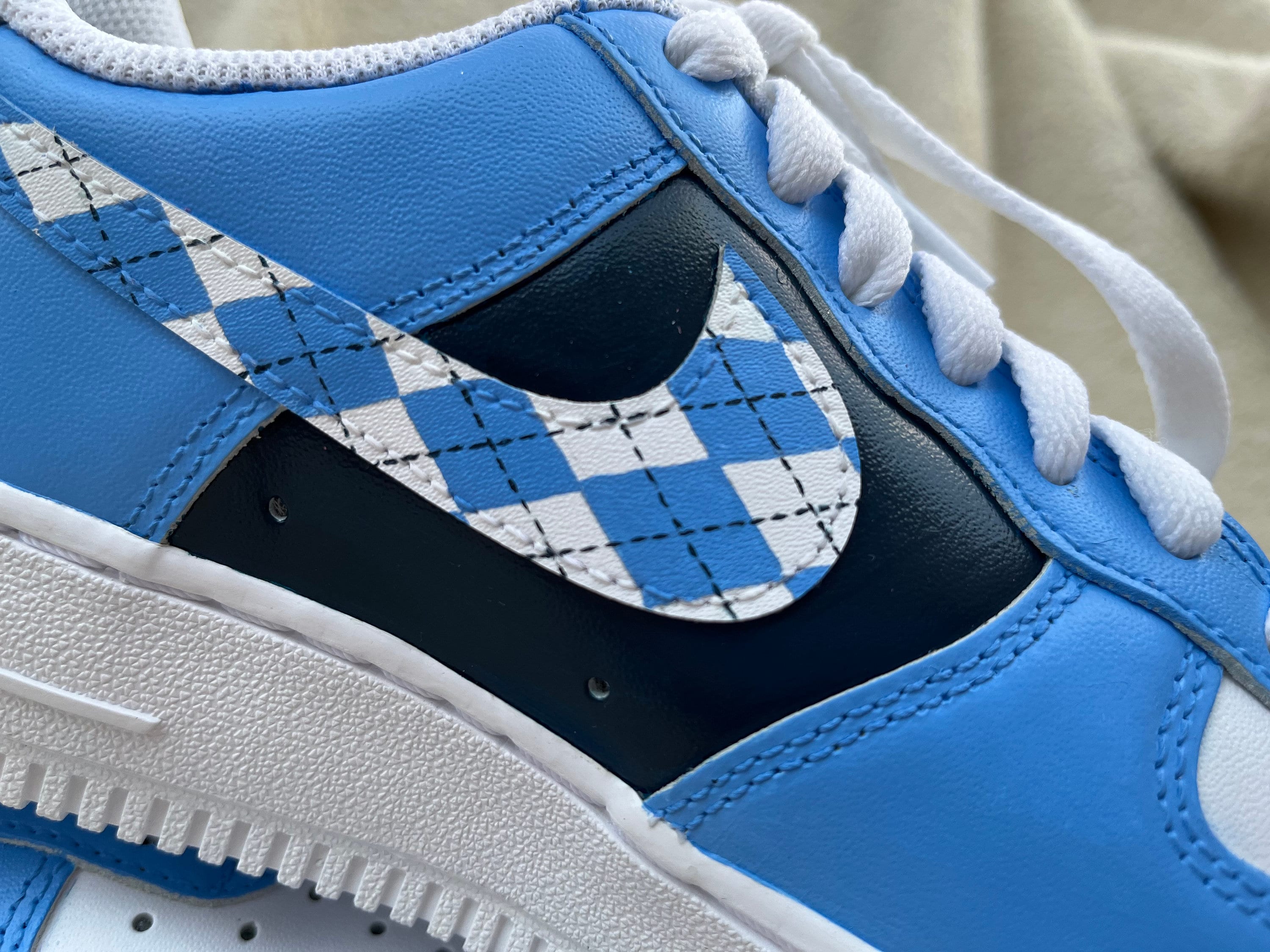 Custom Plaid Air Force 1s | Custom Sneakers | Custom Air Force 1s ...