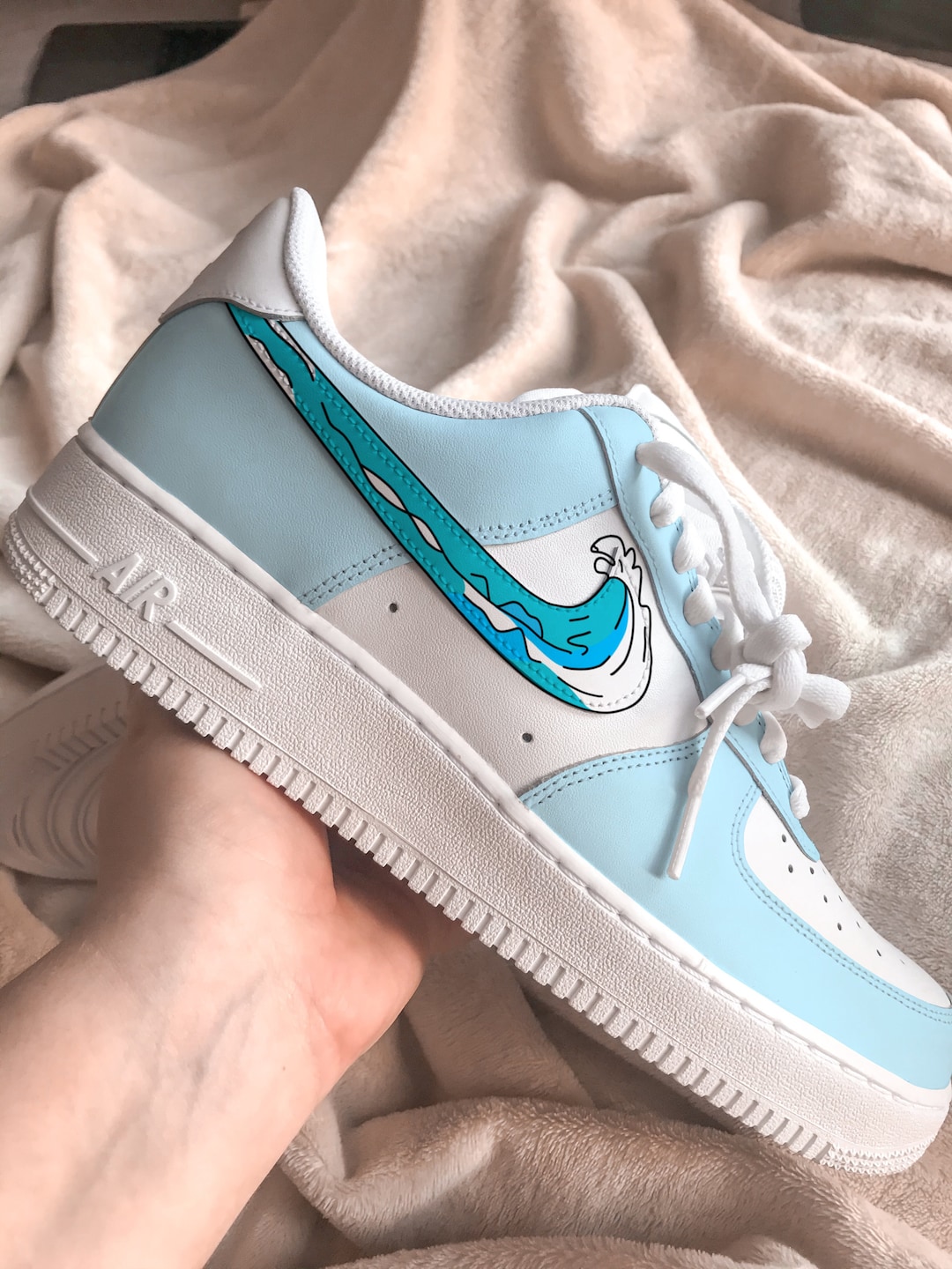 Beach Wave Custom Air Force 1s Custom Sneakers Custom Air - Etsy