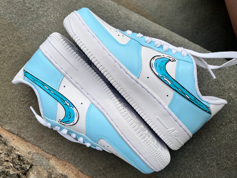 Beach Wave Custom Air Force 1s | Custom Sneakers | Custom Air Force 1s ...