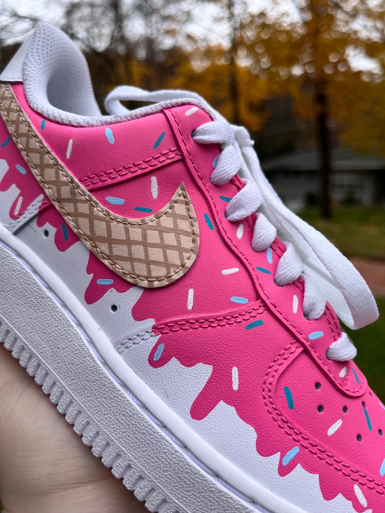 Hand-painted Ice Cream Drip Air Force 1s | Custom Sneakers - Etsy