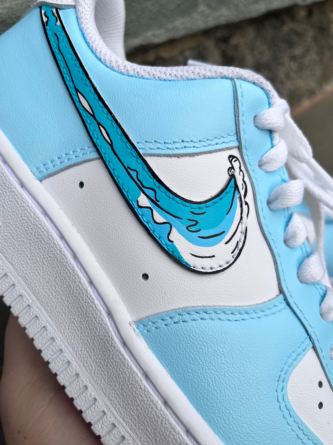 Beach Wave Custom Air Force 1s Custom Sneakers Custom Air - Etsy