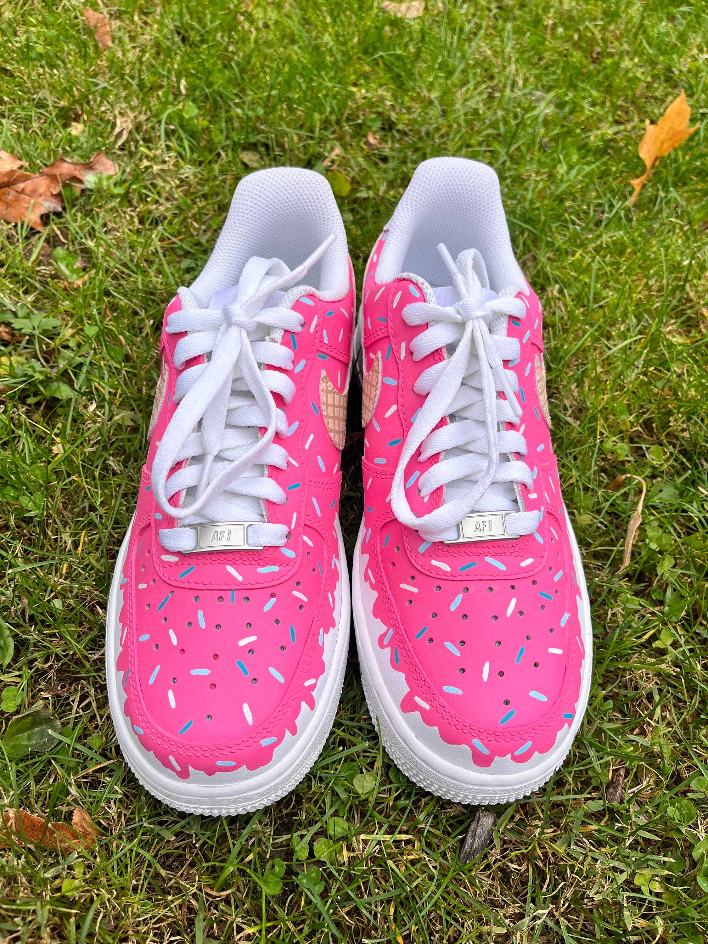 Hand-painted Ice Cream Drip Air Force 1s | Custom Sneakers - Etsy