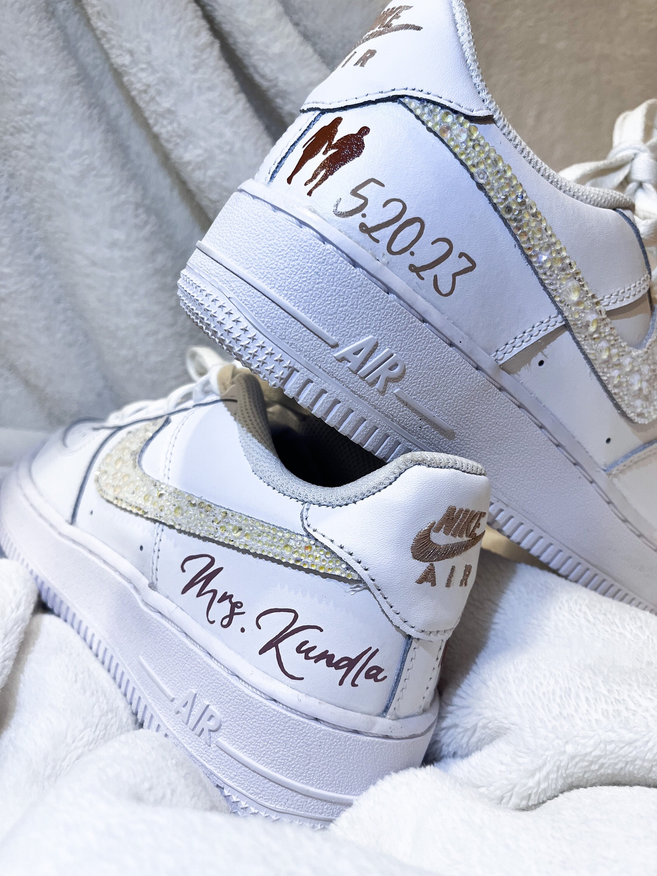 Custom Wedding Air Force 1s Custom Sneakers Custom Air Force 1s ...