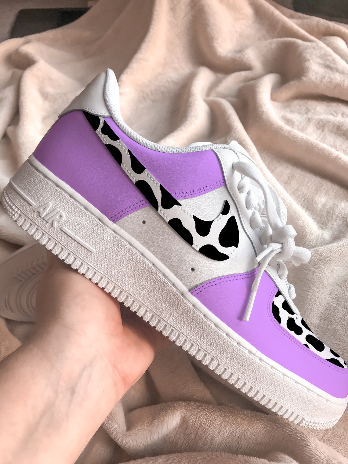 Cow Print Trendy Custom Air Force 1s | Custom Sneakers | Custom Air ...