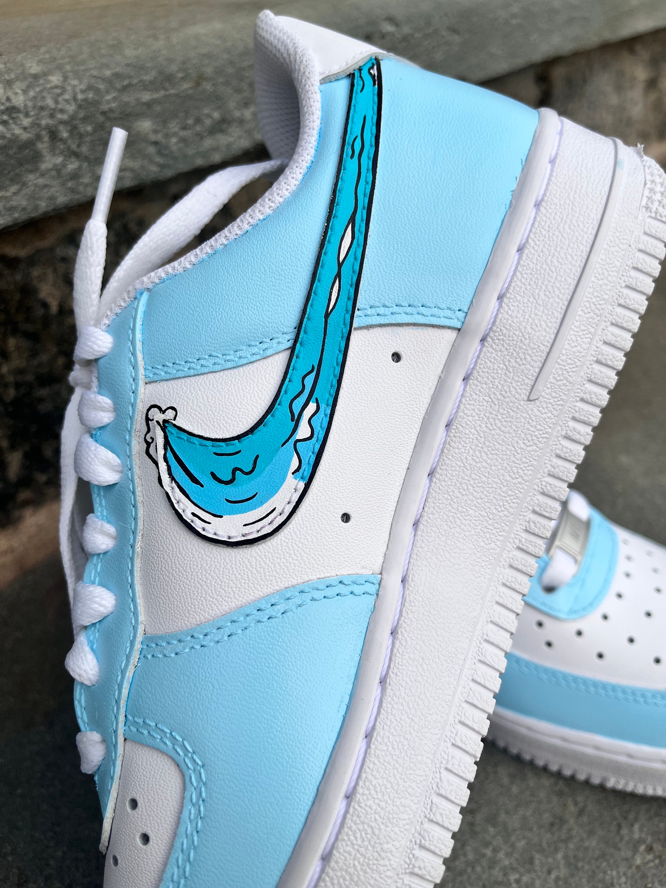 Beach Wave Custom Air Force 1s | Custom Sneakers | Custom Air Force 1s ...