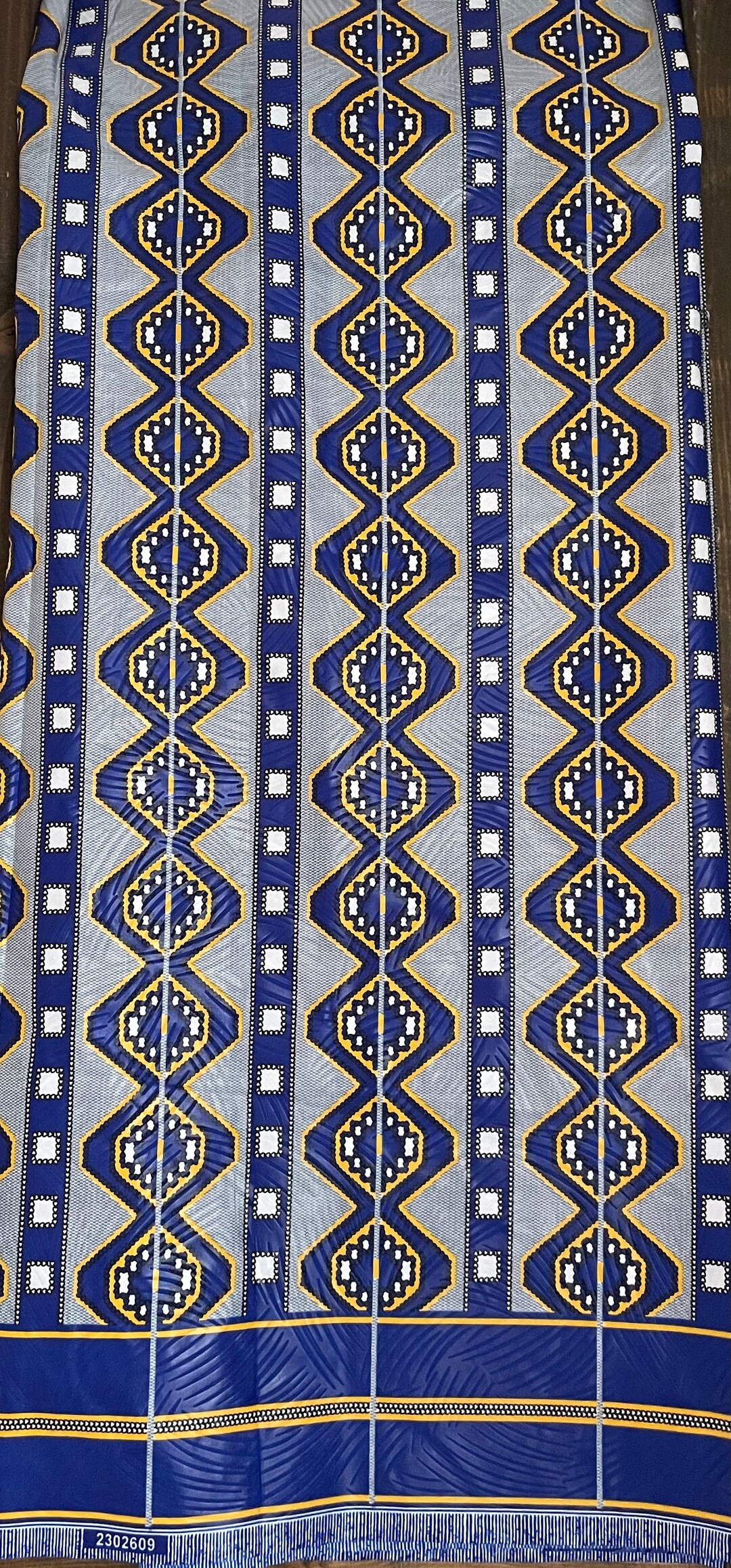 Blue Printed Upholstery Fabric, African Block Print Cotton Fabric ...