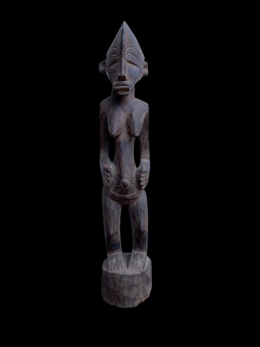 Authentic, African Wooden Senufo Fertility Figure , Hand Carved Tribal ...
