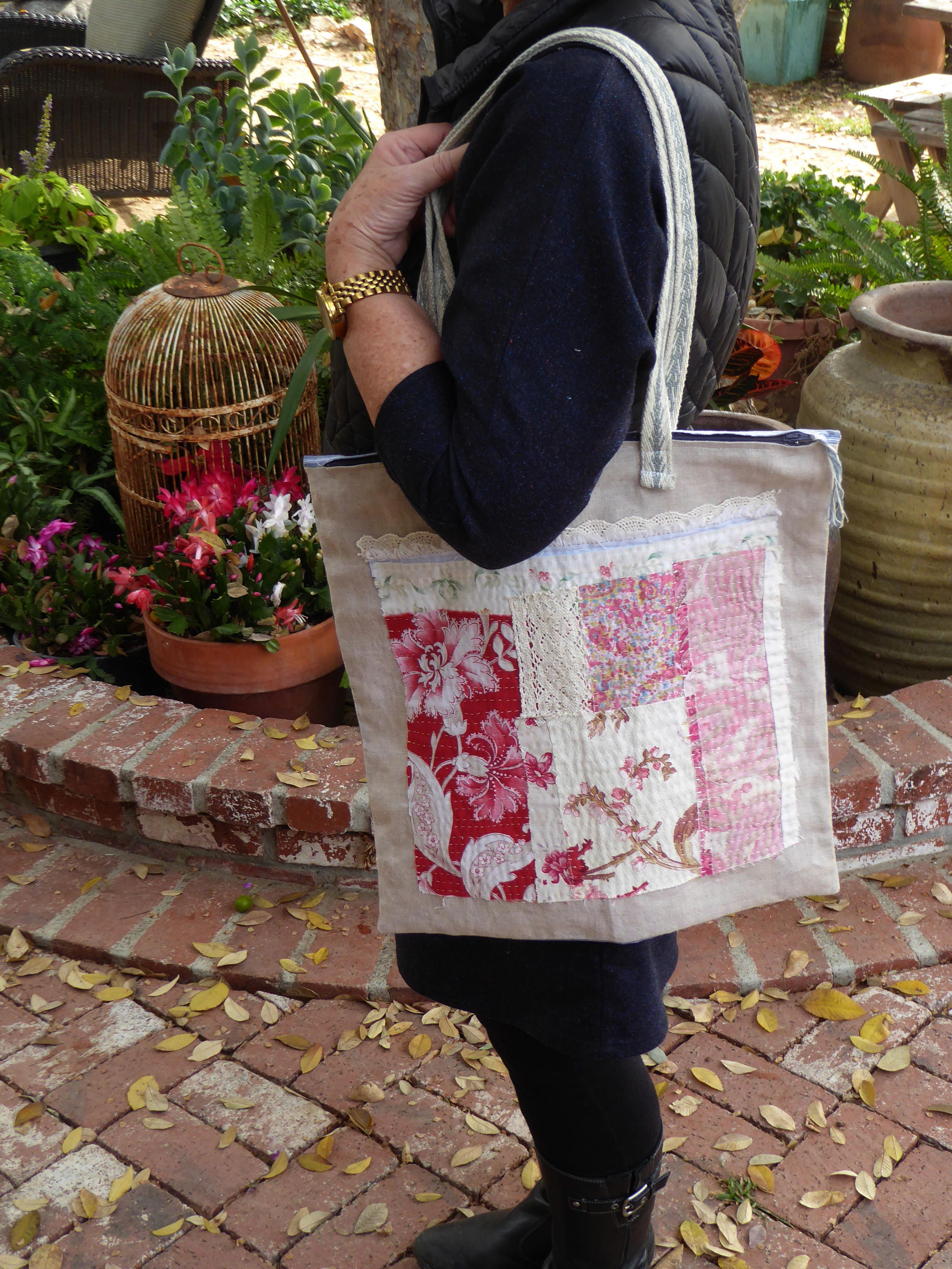 SALE Collage Shoulder Bag With Lace - Etsy