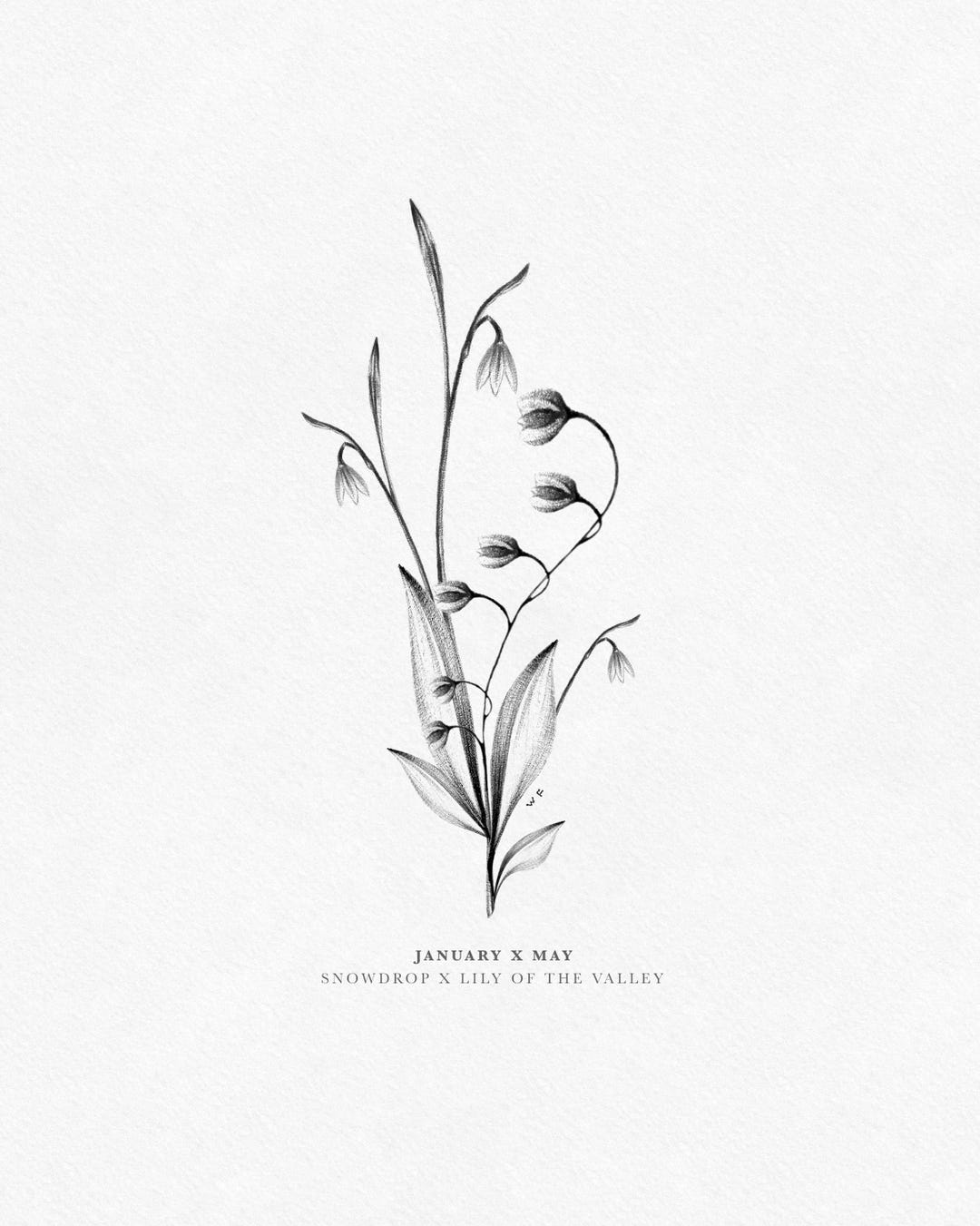 Birth Flower Bouquet January X May (snowdrop X Lily of the Valley) - Etsy
