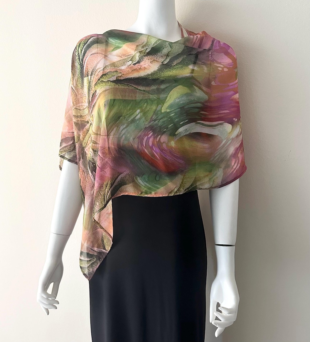 Sheer Soft Chiffon Poncho, Cape Poncho, Open Side Shawl Poncho - Etsy