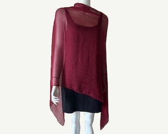 Sheer Soft Chiffon Poncho, Cape Poncho, Open Side Shawl Poncho - Etsy