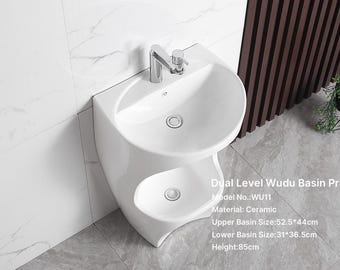 Wuduwash Dual Level Wudu Basin White Includes Tap & Fittings - Etsy
