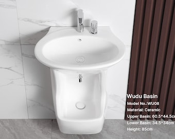 Wuduwash Dual Level Wudu Basin 2.0 Large Foot Wash Deep Sink Ablution ...