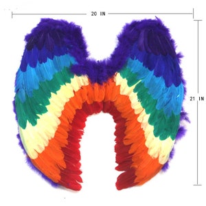 2021 Real Feather Wingshawaiian Rainbow Feather Wings Colorful Wings ...