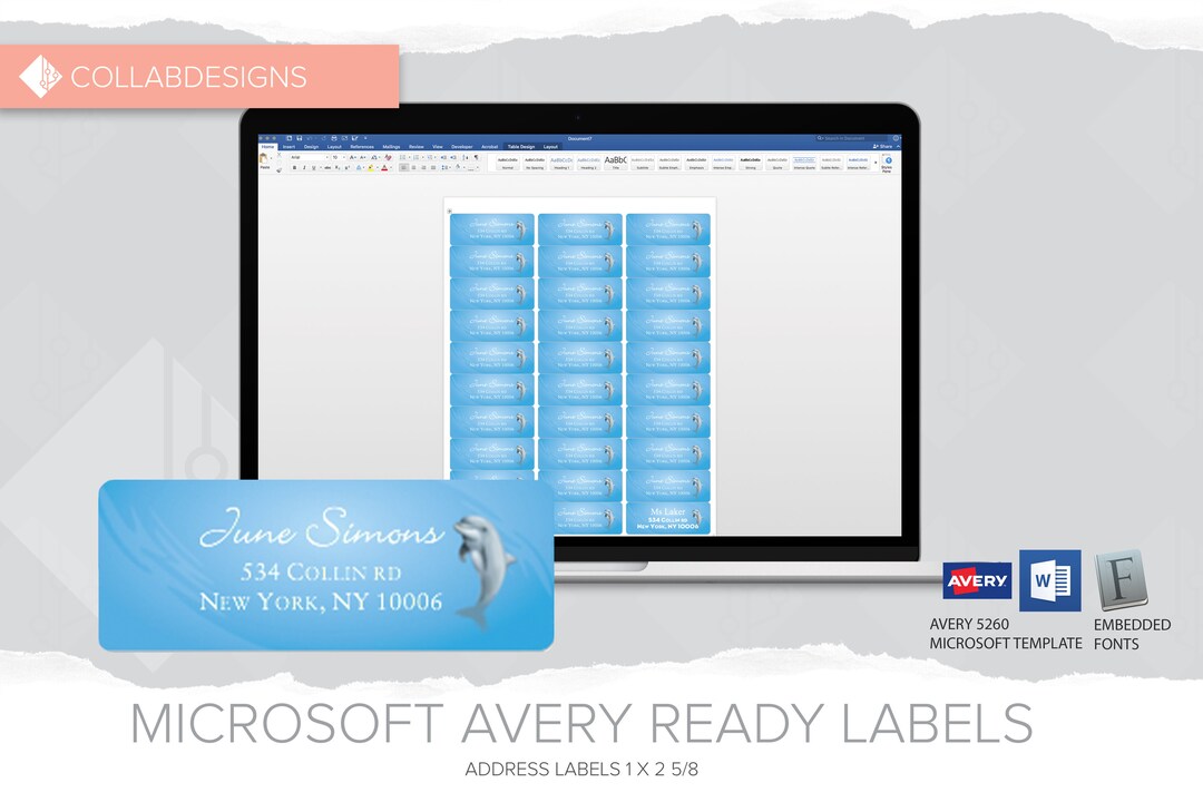 Address Label, Editable Address Label, Address Label Template, Editable ...