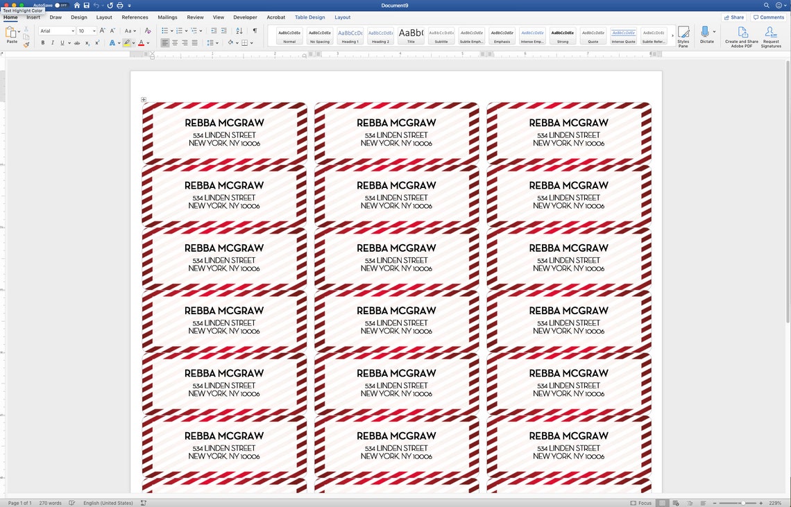 Address Label Editable Address Label Address Label Template | Etsy