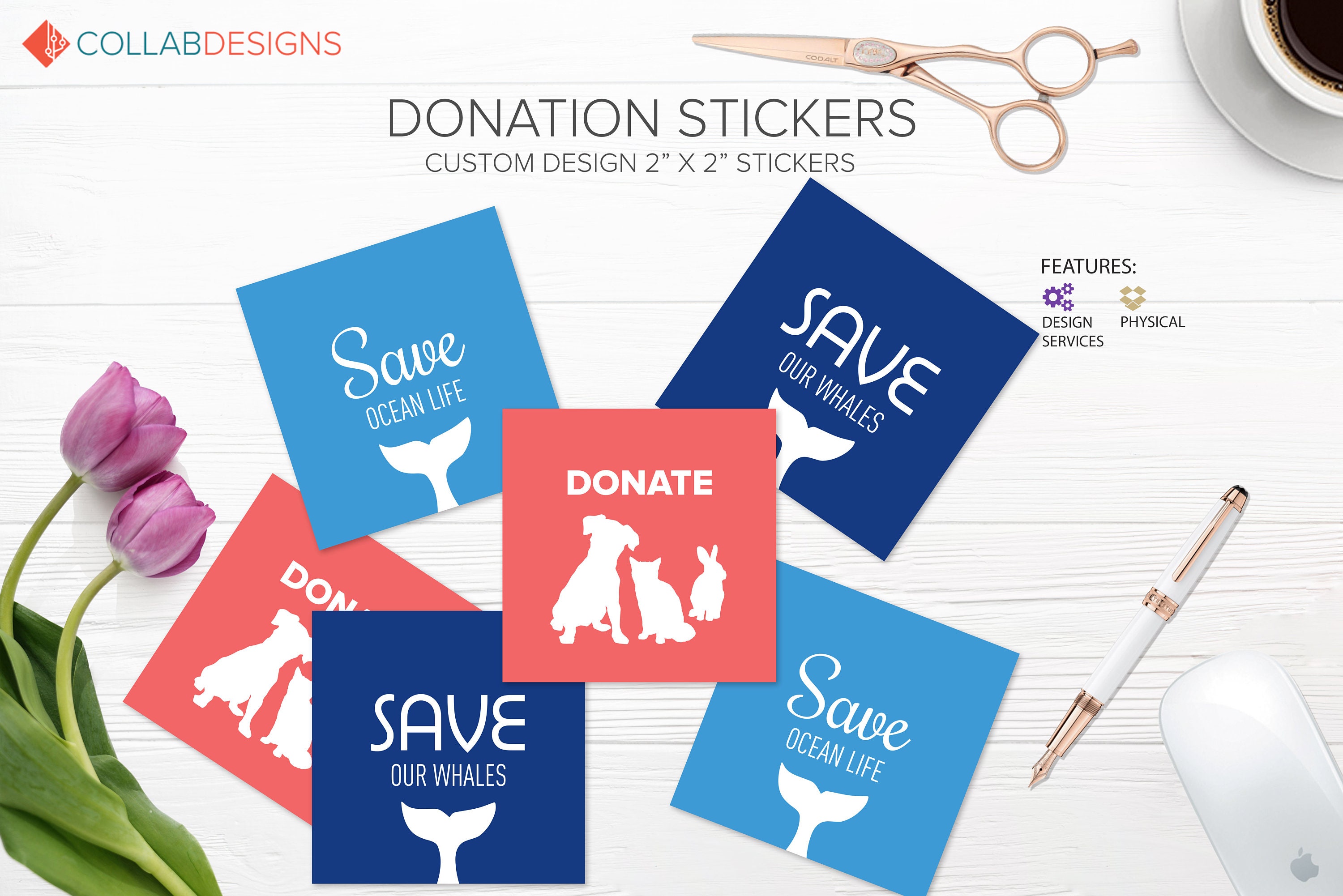 Square Stickers Fundraiser Stickers Donation stickers Sheet | Etsy