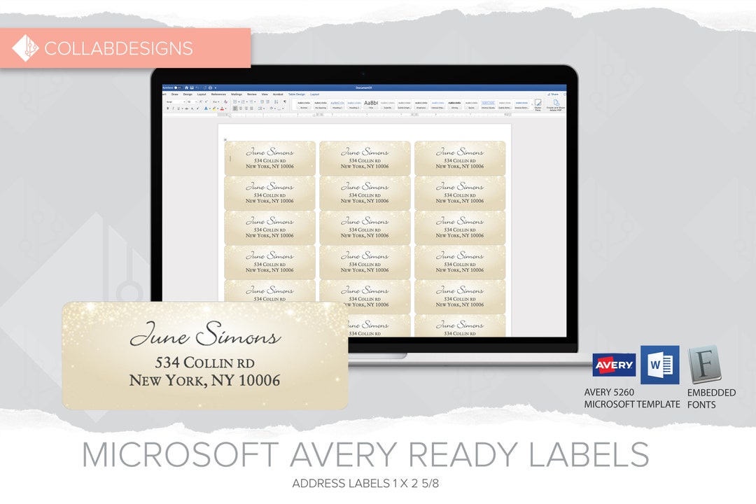 Address Label, Editable Address Label, Address Label Template, Editable ...