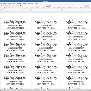 Address Label, Editable Address Label, Address Label Template, Editable ...