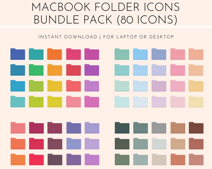 Bundle Pack Folder Icons 80 Folder Icon Color Pack Mac OS Systems ...