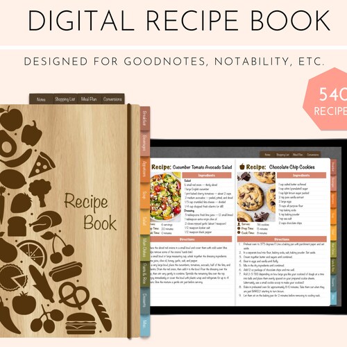 Digital Recipe Book/ Cookbook Download With Hyperlinks Good - Etsy