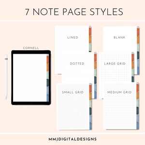6 Section Tabbed Floral Digital Notebook Journal | Floral Stickers ...