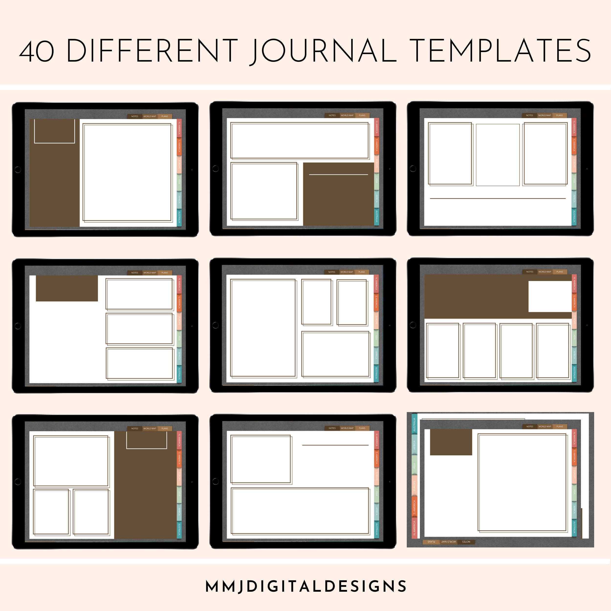 Digital Travel Journal Download With Hyperlinks Sticker - Etsy