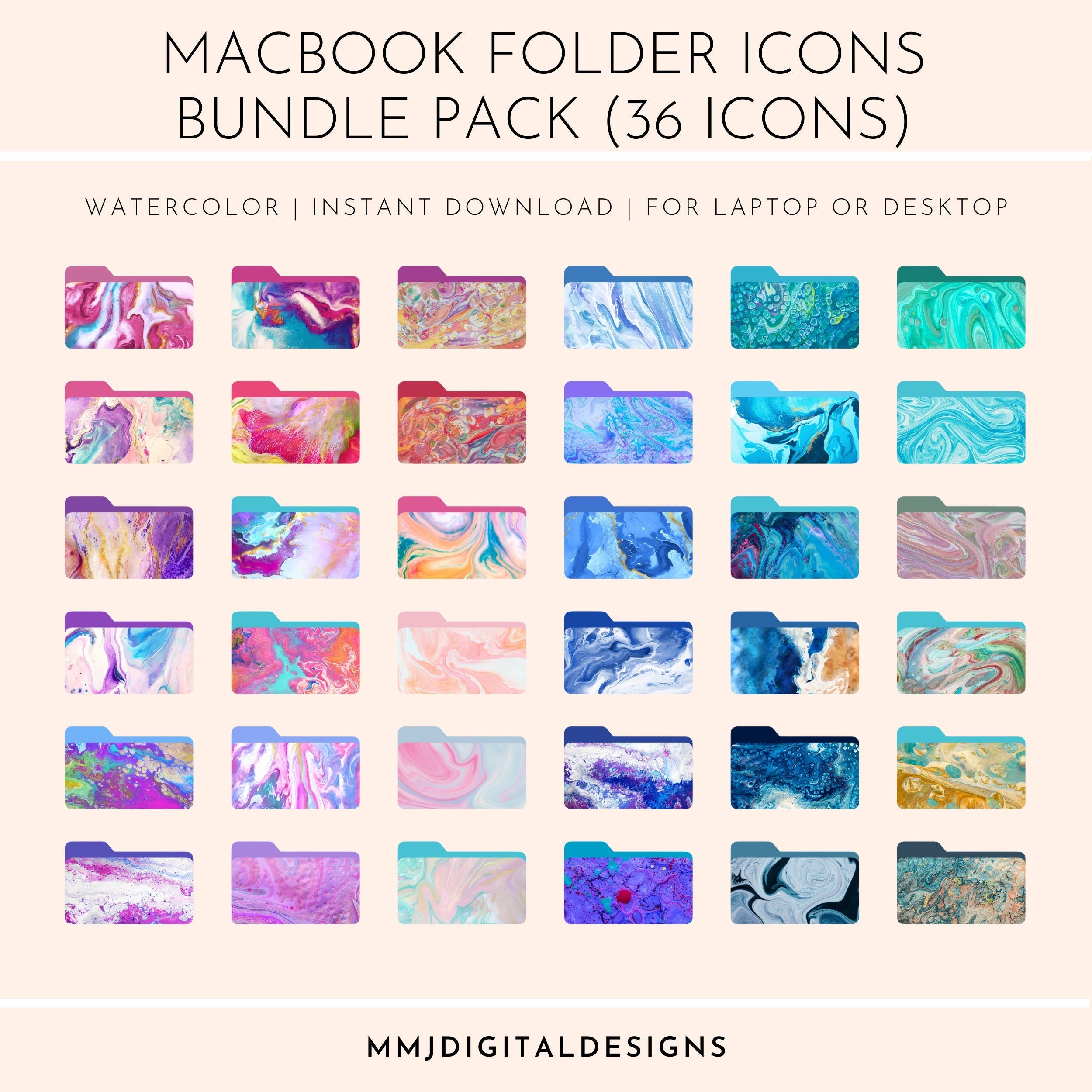 Colorful Folder Icons | Folder Icon Color Pack | Mac OS Systems ...