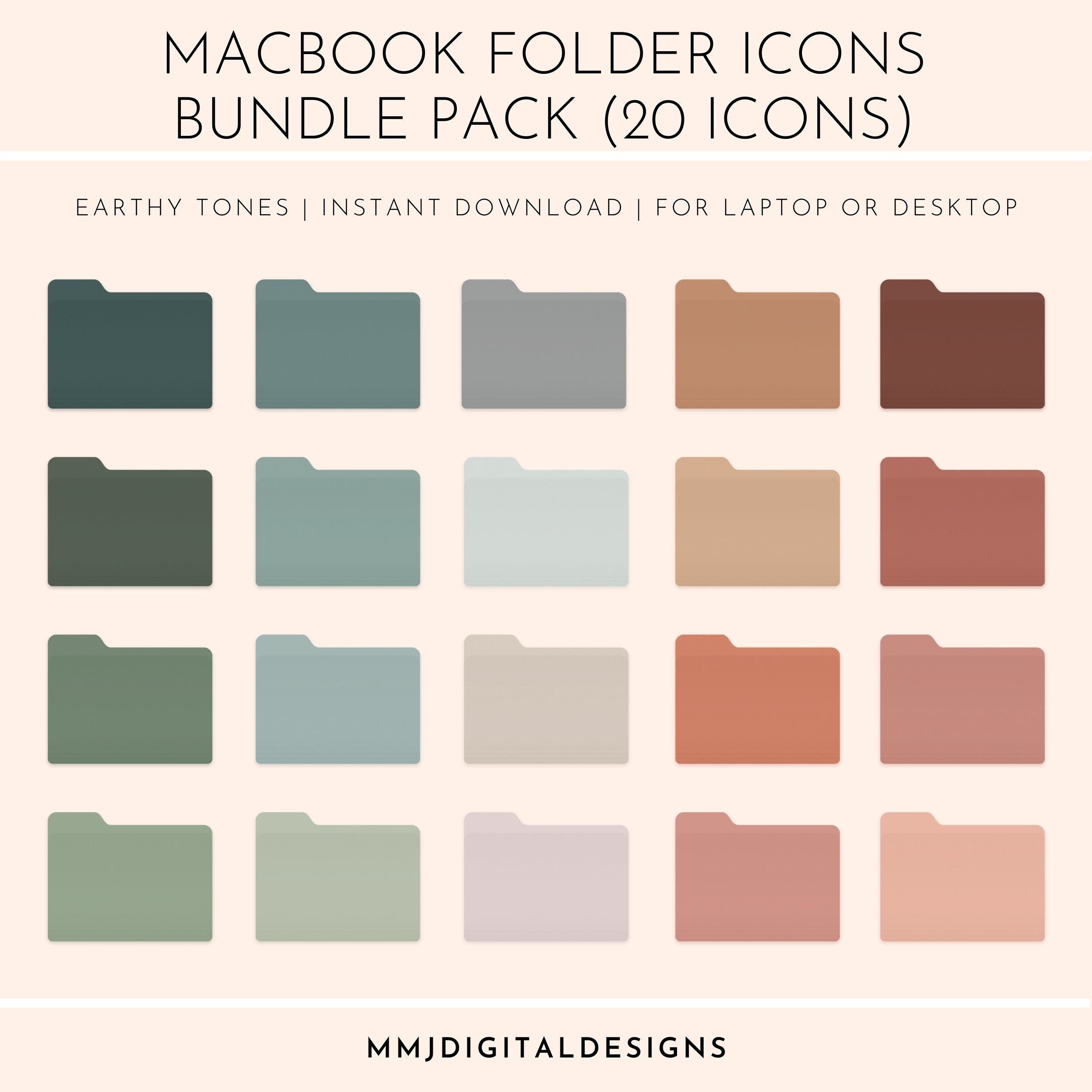 Earth Tones Folder Icons | Folder Icon Color Pack | Mac OS Systems ...