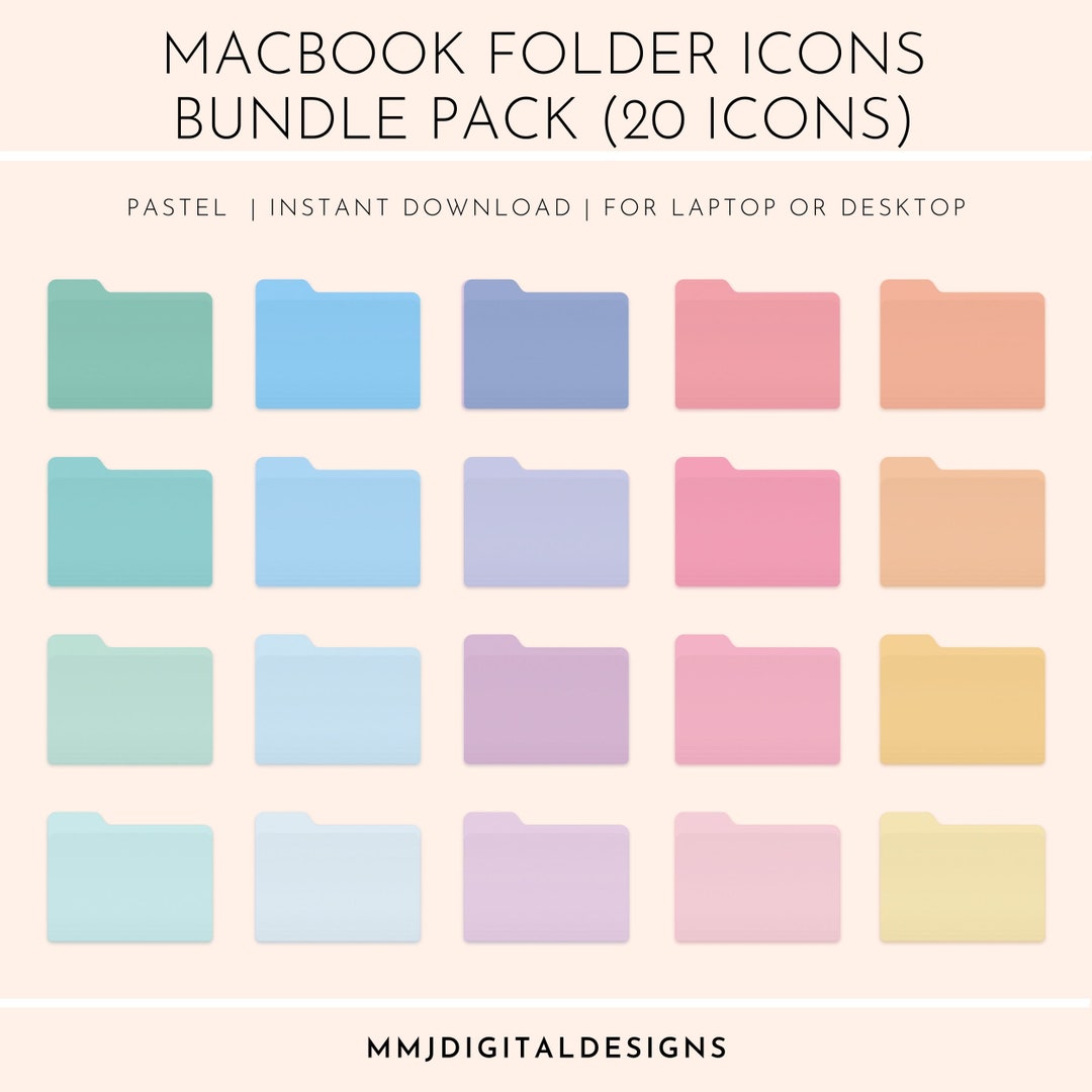 Pastel Folder Icons | Folder Icon Color Pack | Mac OS Systems | Instant ...