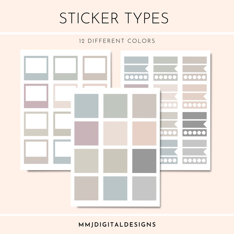 Neutral Digital Stickers/sticky Notes/post-its for Goodnotes/notability ...