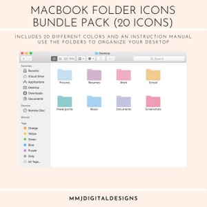 Pastel Folder Icons | Folder Icon Color Pack | Mac OS Systems | Instant ...