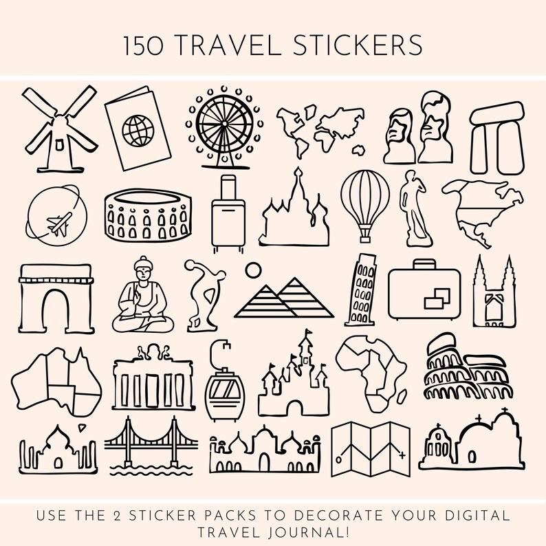 Digital Travel Journal Download With Hyperlinks Sticker - Etsy