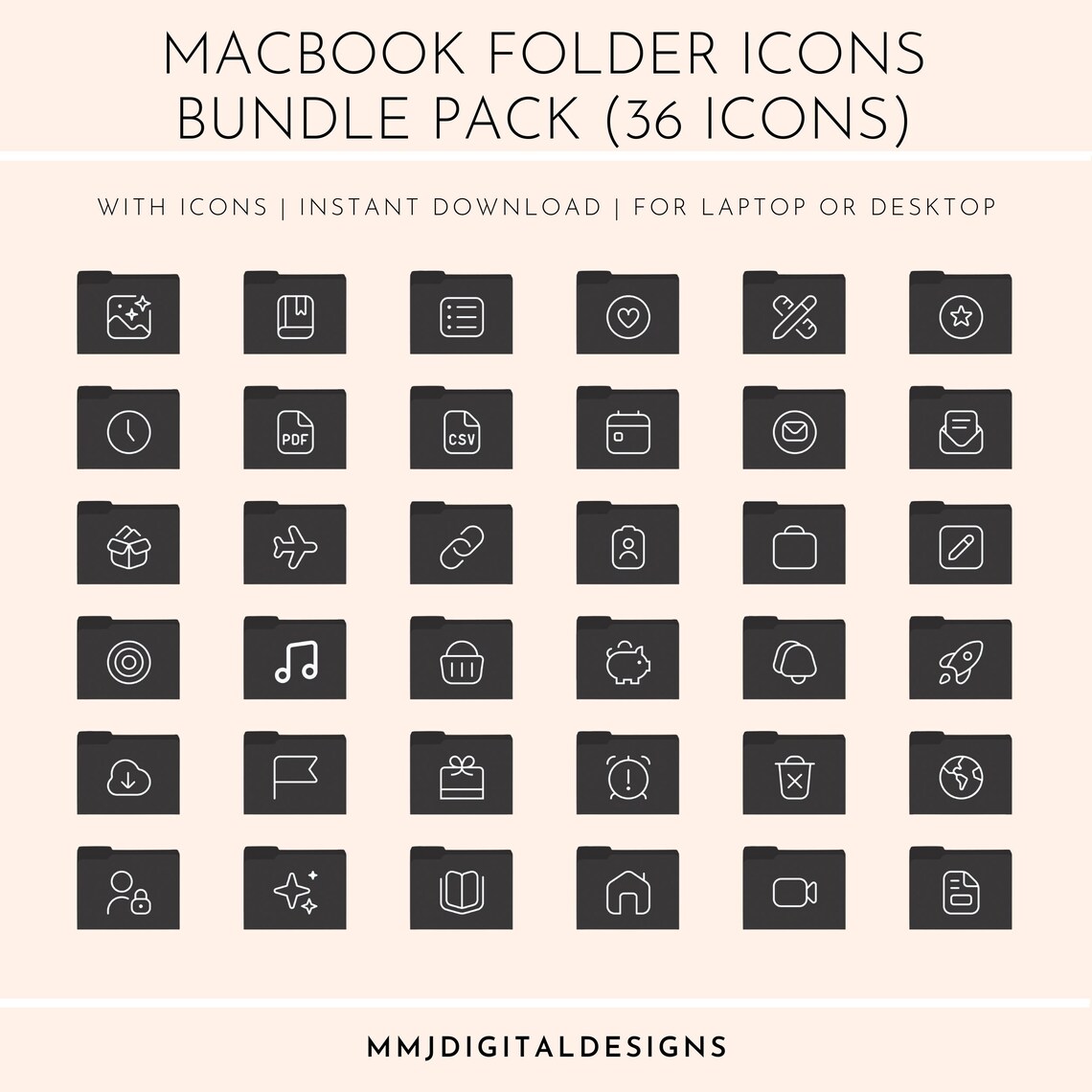 White Folder Icons | Folder Icon Pack | Mac OS Systems | Instant ...