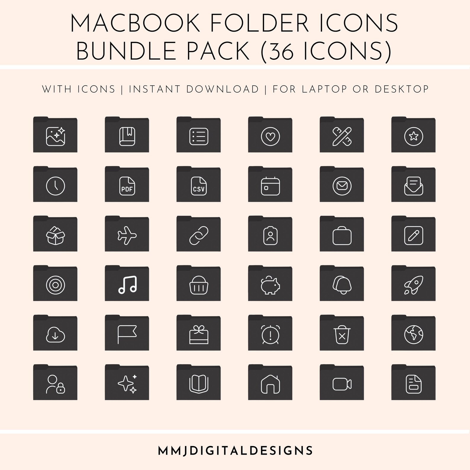 White Folder Icons | Folder Icon Pack | Mac OS Systems | Instant ...