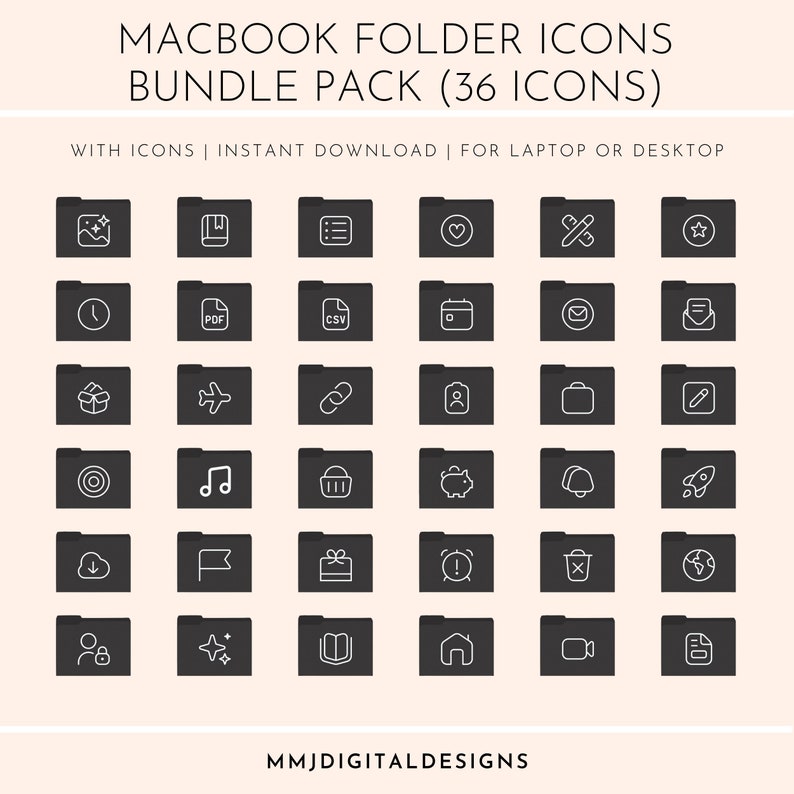 White Folder Icons | Folder Icon Pack | Mac OS Systems | Instant ...