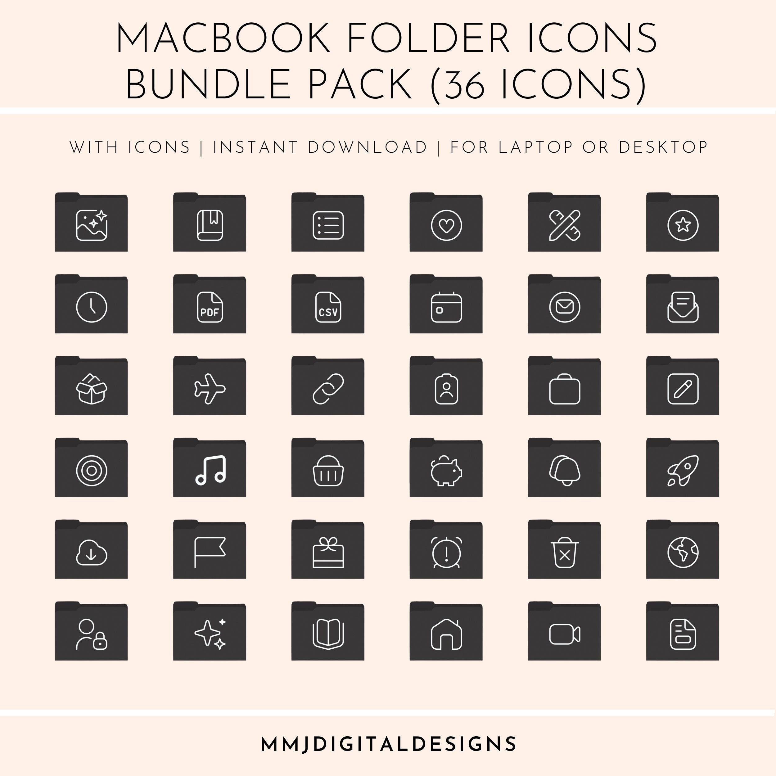 White Folder Icons | Folder Icon Pack | Mac OS Systems | Instant ...