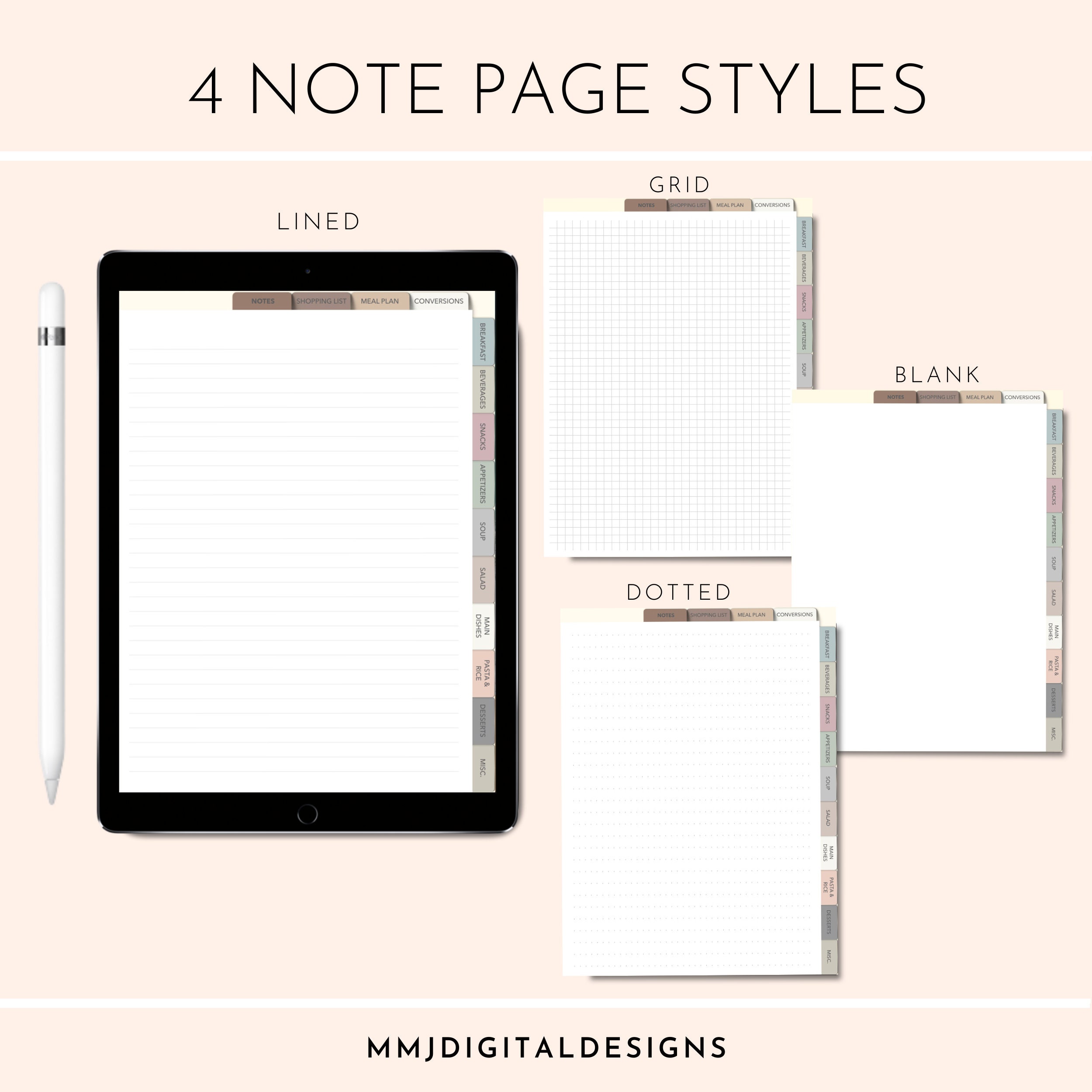 Digital Recipe Book | Food Stickers | Cookbook Download With Hyperlinks ...