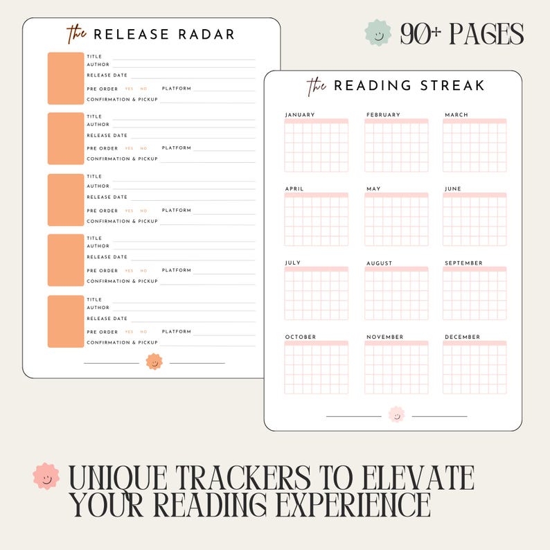Book Journal Digital Download | TBR, Book Tracker | Reading Tracker ...