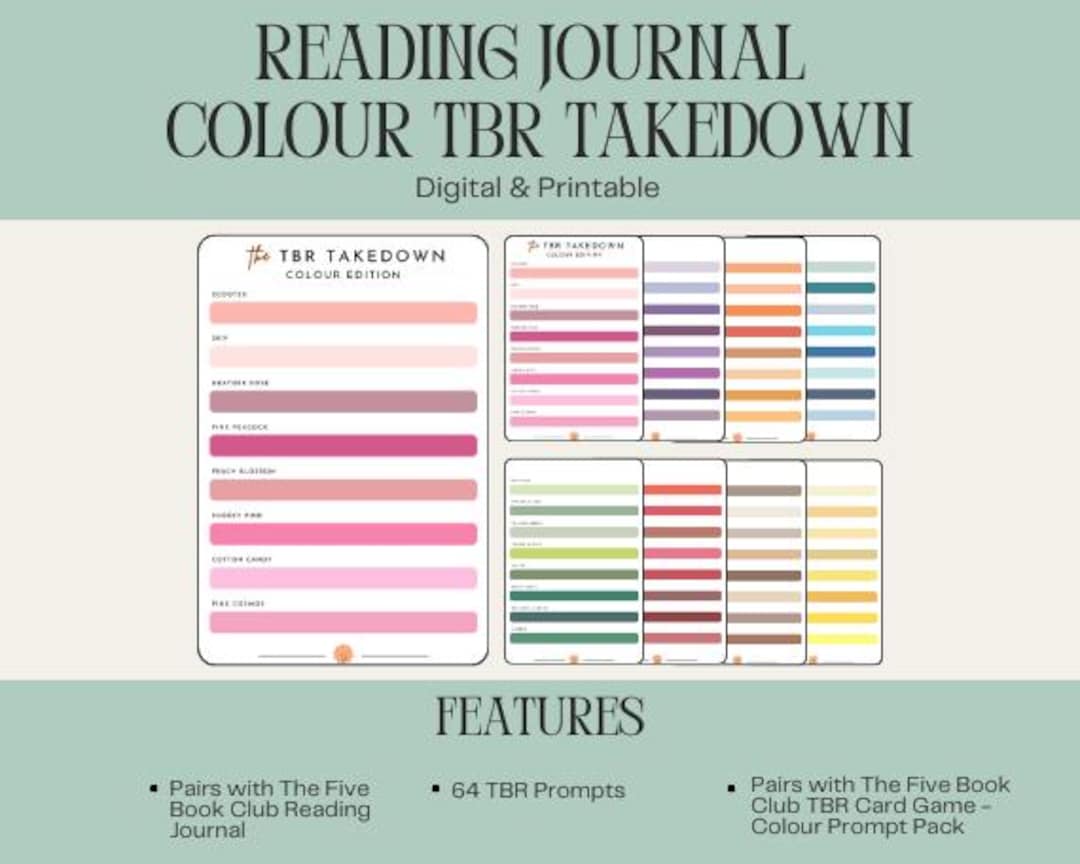 TBR Takedown Colour | TBR Challenge | Book Journal Add-on| TBR, Digital ...