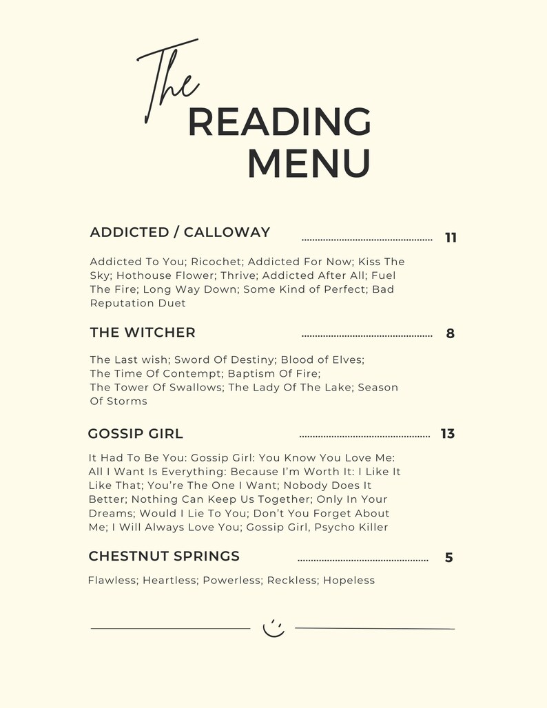 Custom to Be Read Cocktail Menu Poster printable, Bookish Poster, TBR ...