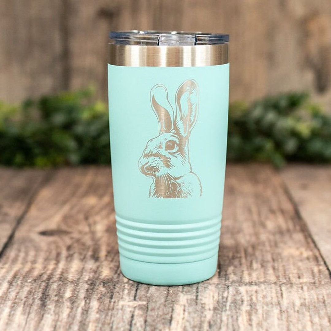 Rabbit - Engraved Stainless Bunny Tumbler, Rabbit Travel Mug, Bunny ...
