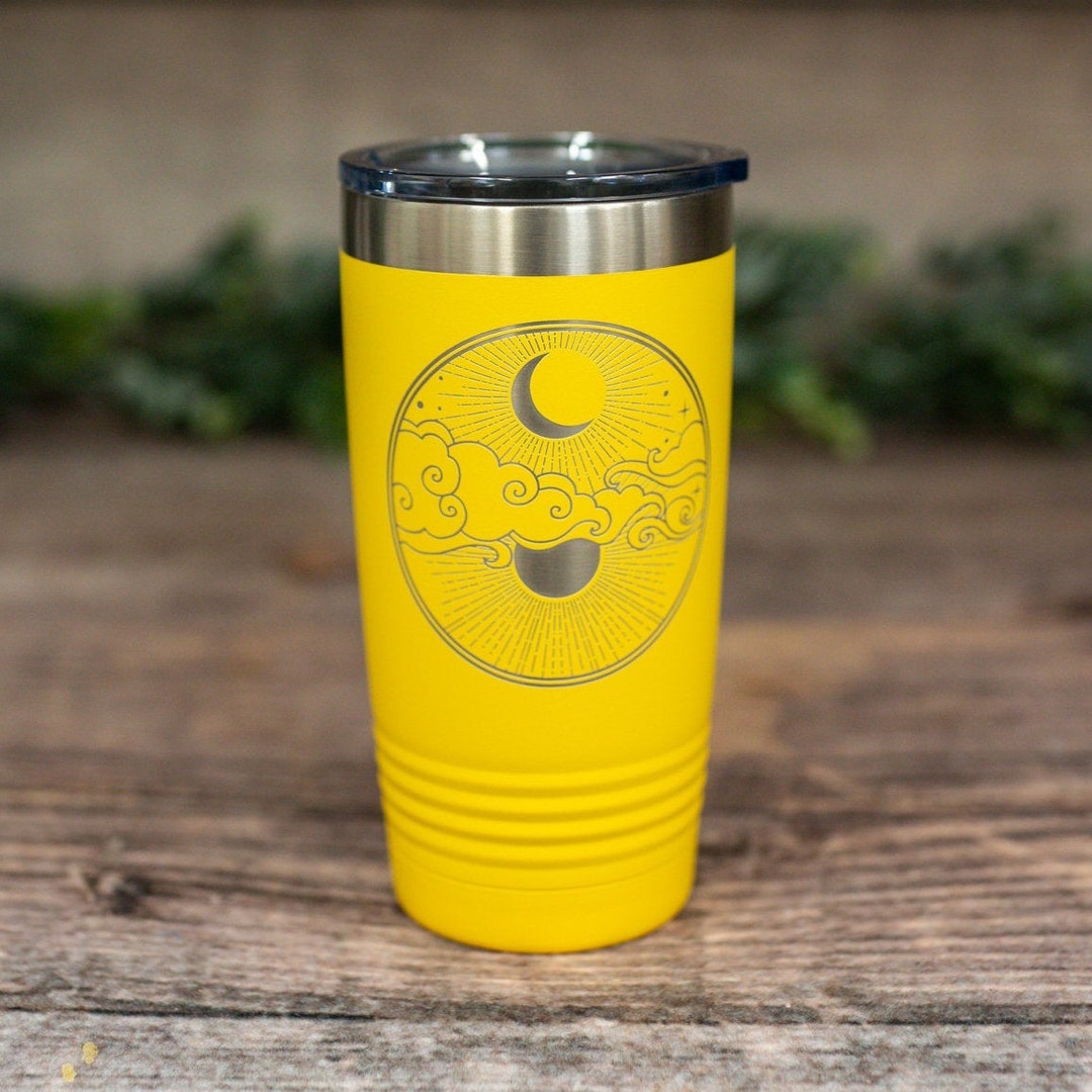 Sun and Moon - Engraved Stainless Steel Tumbler, Insulated Travel Mug ...